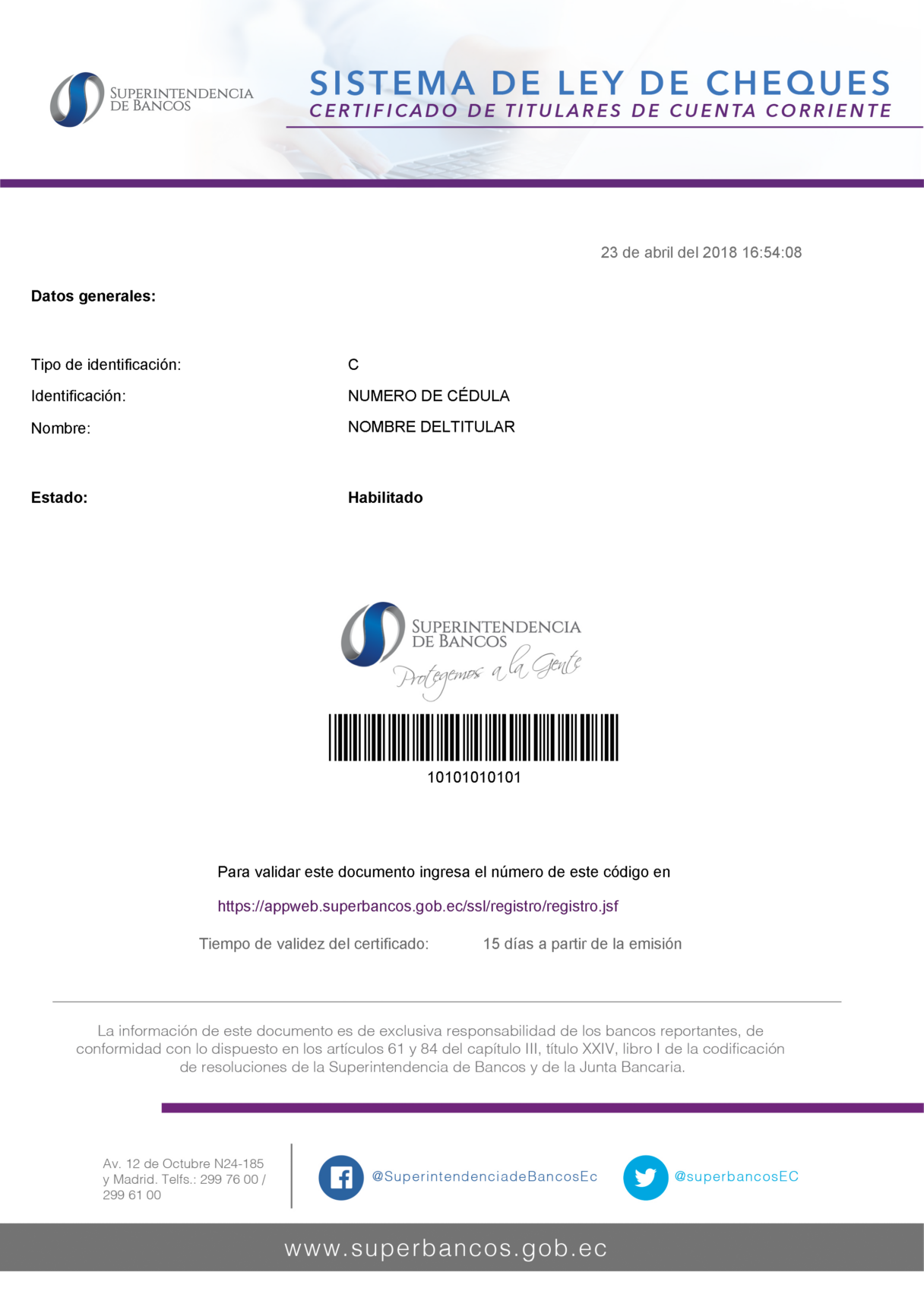 Número De Cuenta Bancaria En El Cheque